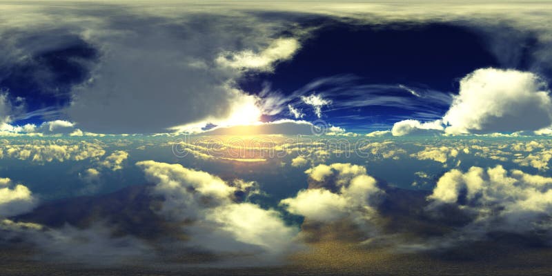 HDRI, Environment Map , Clouds, among the Clouds Stock Illustration ...