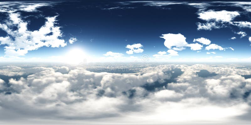 HDRI, Environment Map , Clouds, among the Clouds Stock Illustration ...