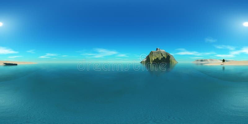 HDRI High Resolution Map. Tropical Beach with Coconut Palms on the ...