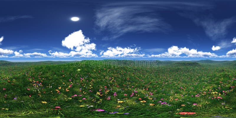 Panorama of the Landscape. HDRI Stock Illustration - Illustration of ...