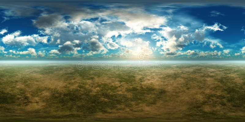 Panorama of the Landscape. HDRI Stock Illustration - Illustration of ...