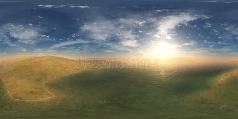 HDRI Equidistant Projection Landscape Stock Photo - Image of view ...
