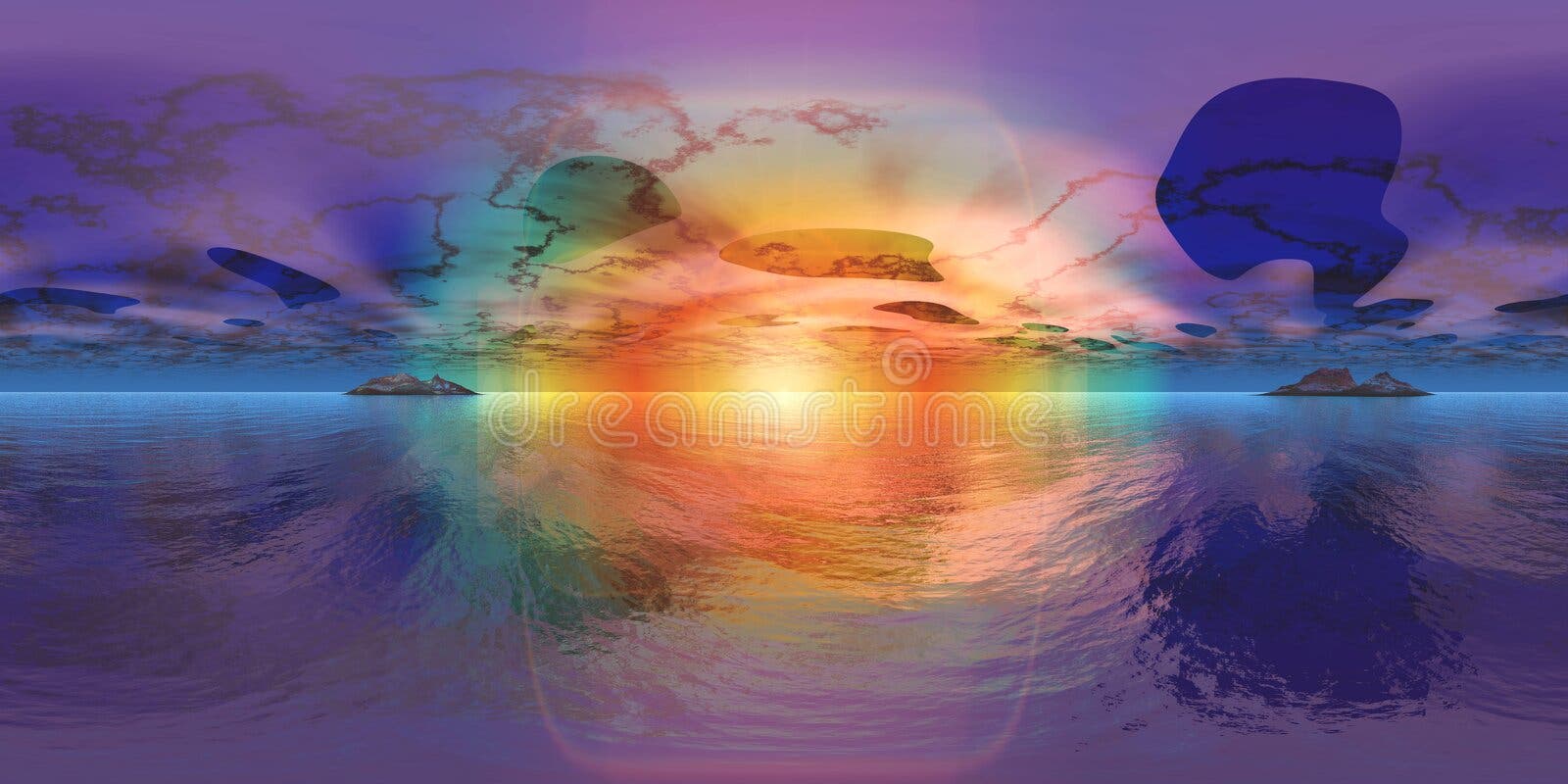 Aerial Panorama of the Island Stock Image - Image of equirectangular ...