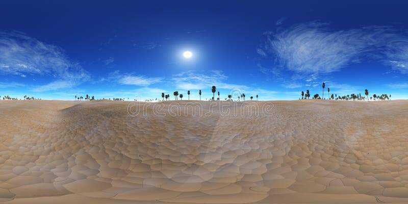 Panorama of Desert Landscape Sunset, Environment HDRI Map ...