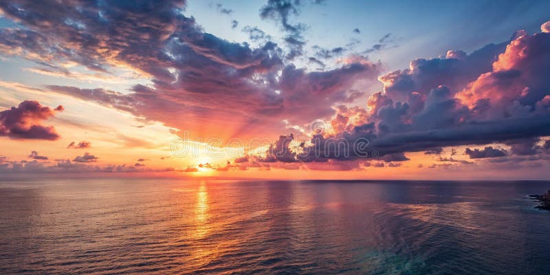 HDRI High Resolution Map of the Sun in the Clouds Over the Sea Stock ...