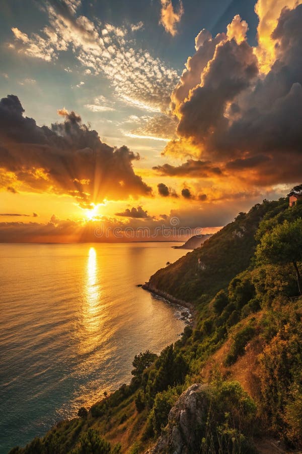 HDRI High Resolution Map of the Sun in the Clouds Over the Sea - Second ...