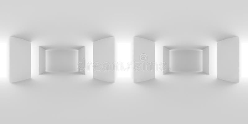 HDRI Map of Abstract White Empty Room with Columns Stock Illustration ...