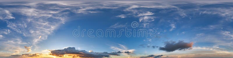 360 Hdri Panorama of Dark Sky before Sunset with Beautiful Awesome ...