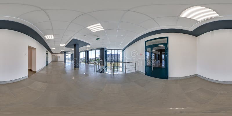 Hdri 360 Panorama in Empty Modern Hall with Columns, Doors and ...