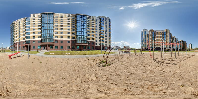 Hdri 360 Panorama Near New Skyscrapers and Residential Complex in Full ...