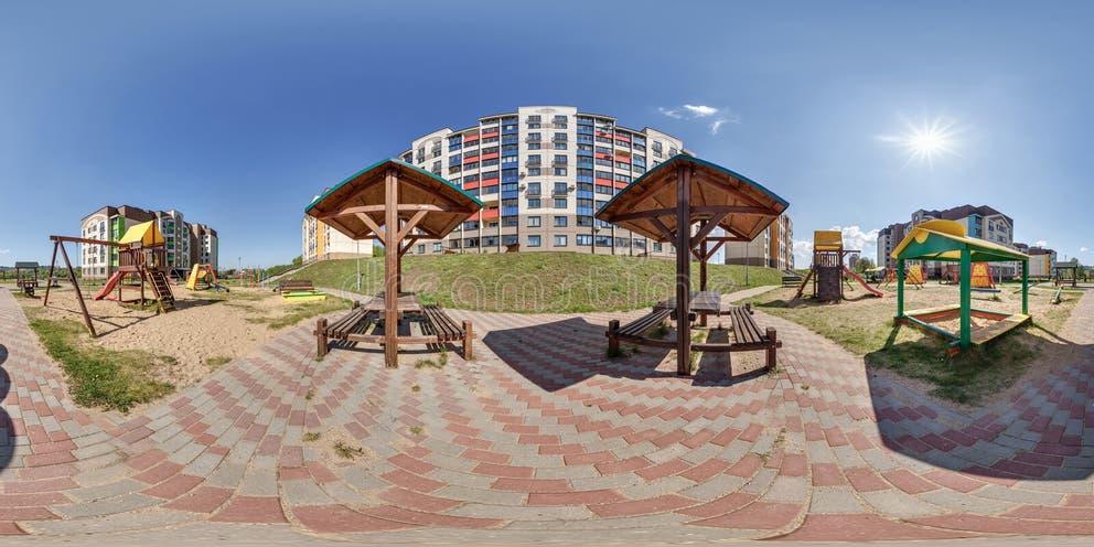 Hdri 360 Panorama Near Near Playground among Residential Complex in ...