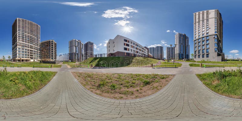Hdri 360 Panorama Near Skyscraper Multistory Buildings of Modern ...