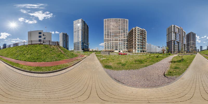 Hdri 360 Panorama Near Skyscraper Multistory Buildings of Modern ...