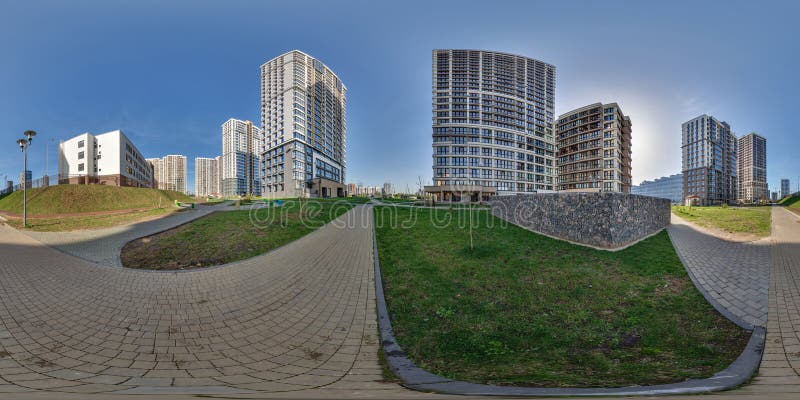 Hdri Panorama 360 Near Skyscraper Multistory Buildings of Residential ...