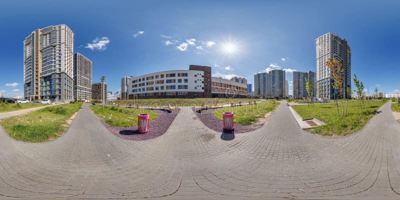 Hdri 360 Panorama Near Skyscraper Multistory Buildings of Residential ...