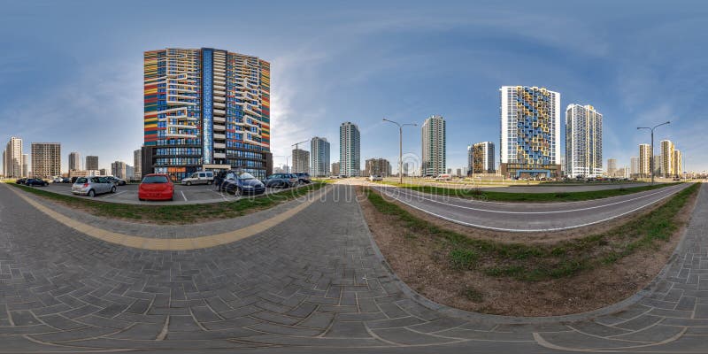 Hdri 360 Panorama Near Skyscraper Multistory Buildings of Residential ...