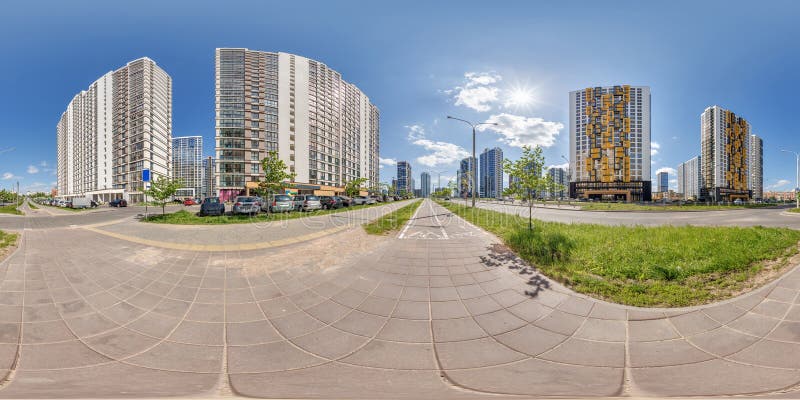 Hdri 360 Panorama Near Skyscraper Multistory Buildings of Residential ...