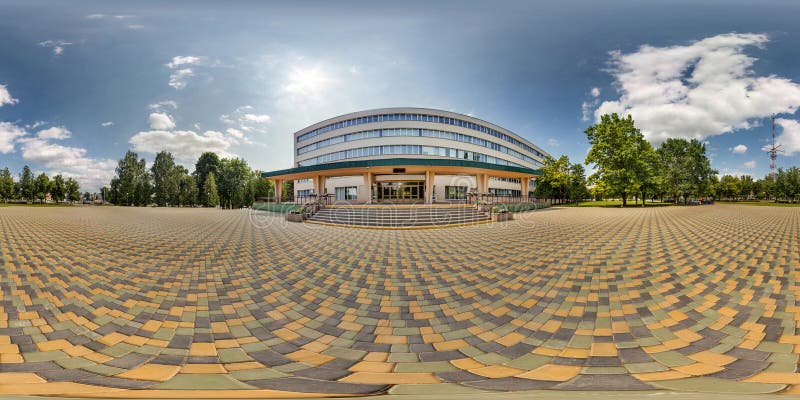 Hdri 360 Panorama on Square Near Modern Office Building with Columns ...