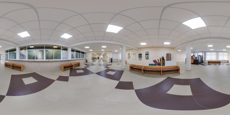 Hdri 360 Panorama View in Empty Modern Hall of Reception and Doors in ...