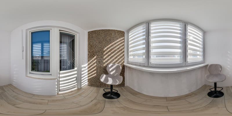 Hdri 360 Panorama View Inside Balcony with Double Roller Zebra Blinds ...