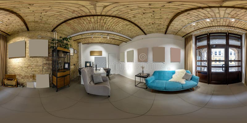 360 Hdri Panorama View in Modern Empty Studio with Lighting Equipment ...