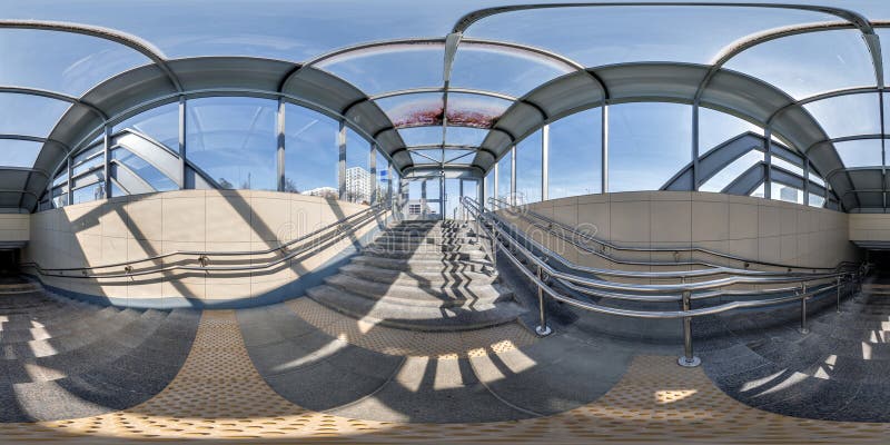 Hdri 360 Panorama View on Pedestrian Footpath and Stairs Inside Tunnel ...