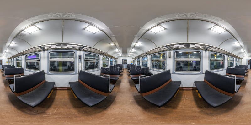 Hdri 360 Panoramainterior in Cheap Empty Train Car with Simple Bench ...