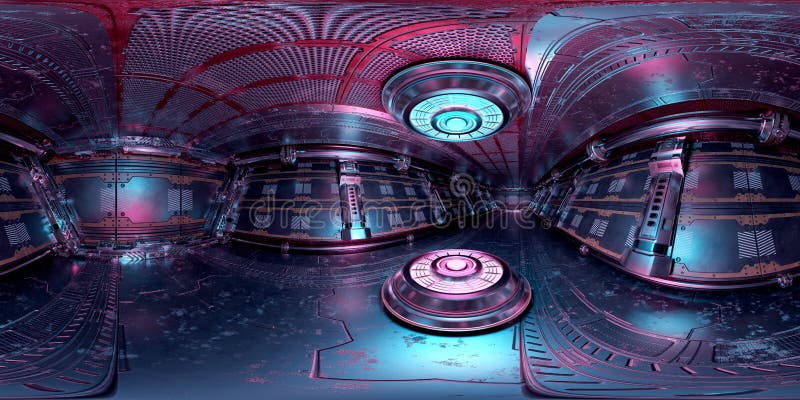 High Resolution HDRI Panoramic View of a Server Data Room Center. 360 ...