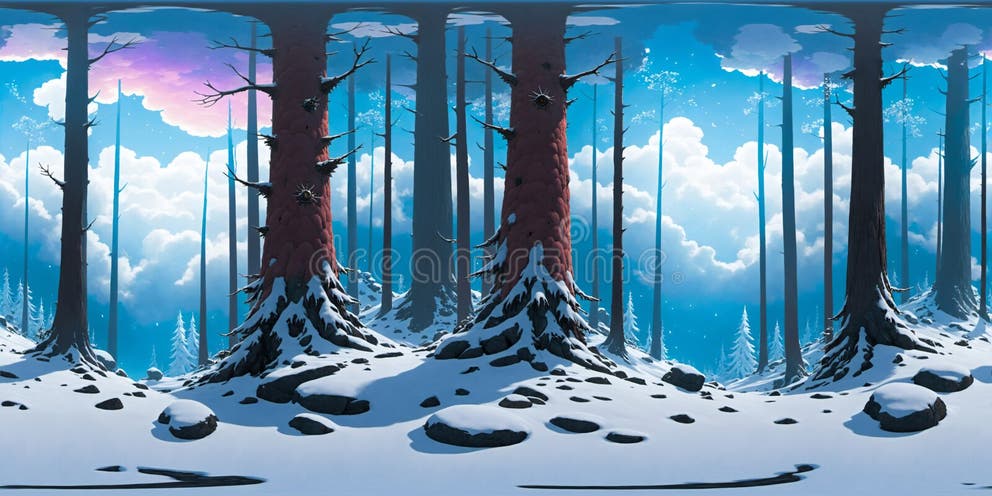 HDRI Stylized Landscape Equirectangular Panorama 5 Stock Illustration ...