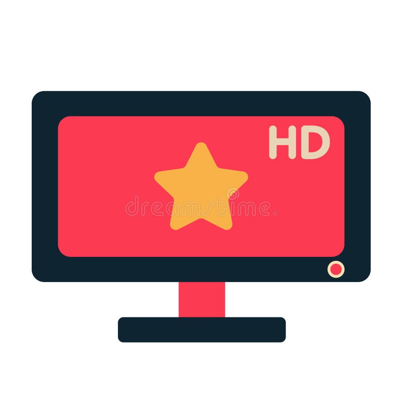 HDTV flat illustration stock vector. Illustration of movie - 139066280