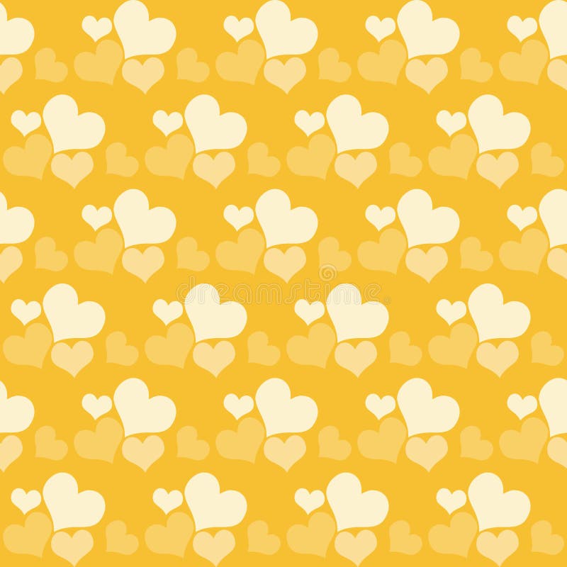 Yellow Hearts Seamless Digital Paper Stock Vector - Illustration of ...