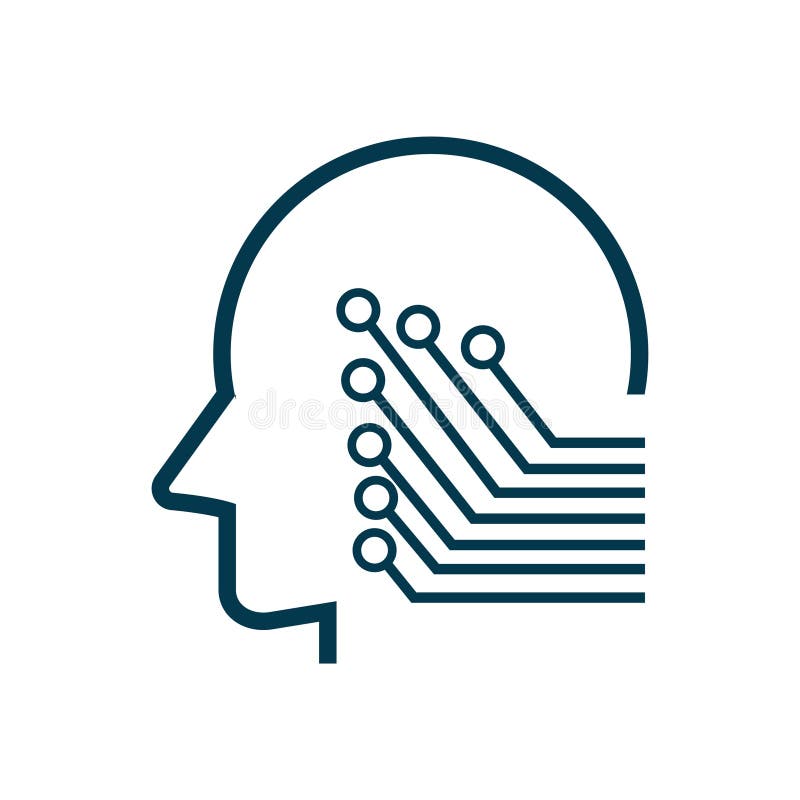 A Head of AI Brain Chip Inside it and Circute of Technology System for ...