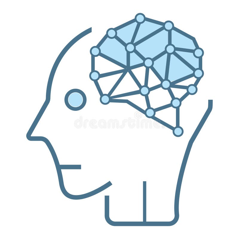 Head of AI Icons, Symbols. Artificial Intelligence Lined Brain ...