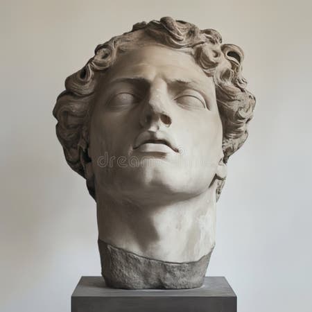 Head a an Ancient Adonis Statue Stock Illustration - Illustration of ...