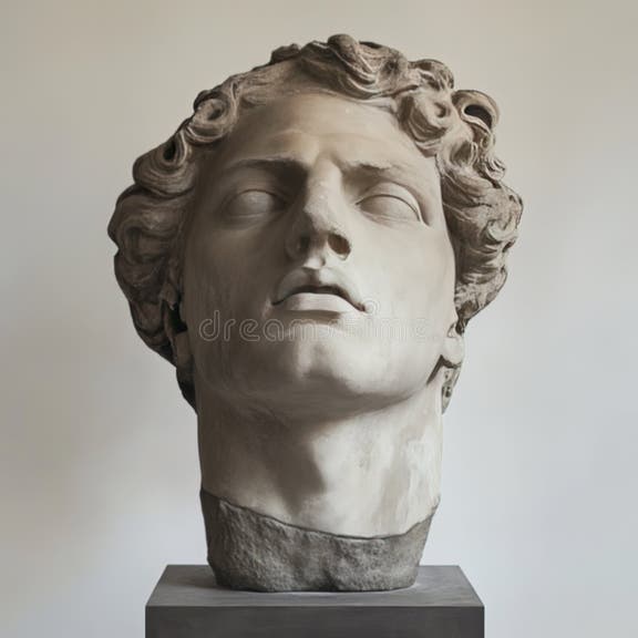 Head a an Ancient Adonis Statue Stock Illustration - Illustration of ...