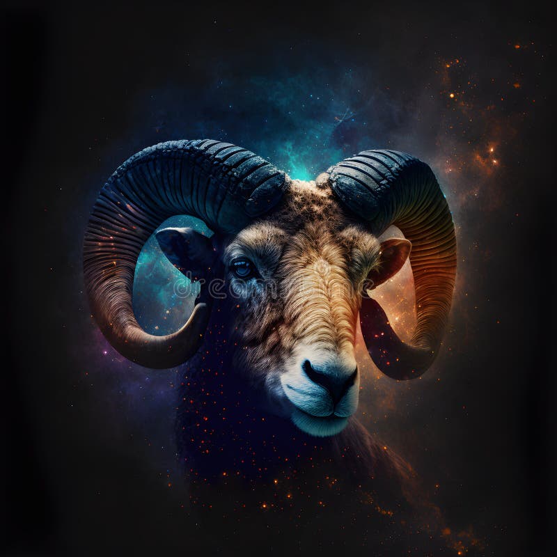 Head Aries Horoscope Sign stock illustration. Illustration of mythology ...