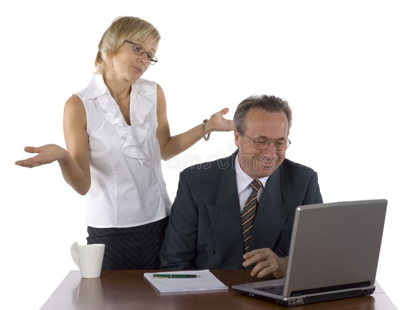 Surprised Business Woman and Joyful Business Man Stock Photo - Image of ...