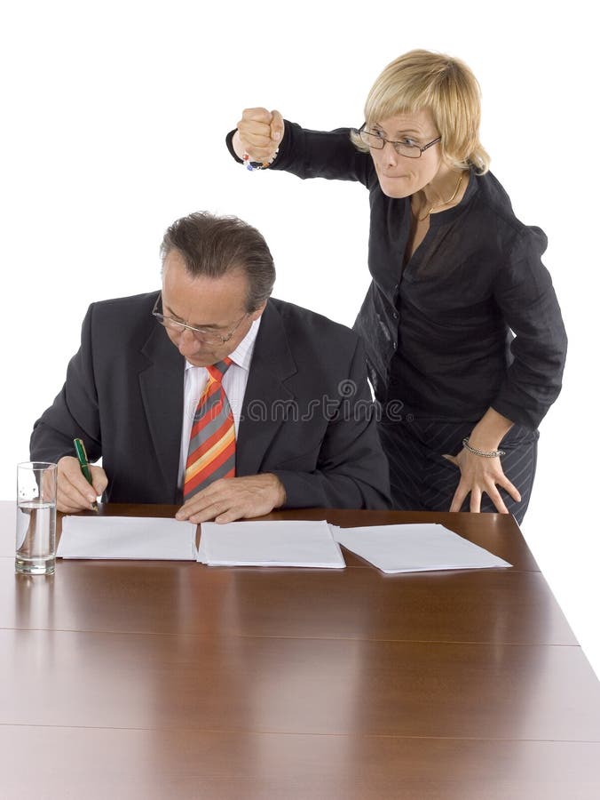 Head and Assistant - Kill the Boss! Stock Image - Image of desk, head ...