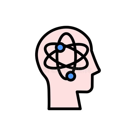 Head Atom Icon. Simple Color with Outline Vector Elements of Brain ...