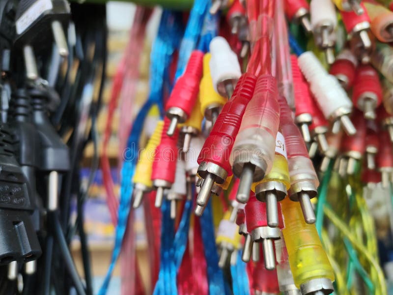 The Head of an Audio-visual Connection Cable Stock Photo - Image of ...