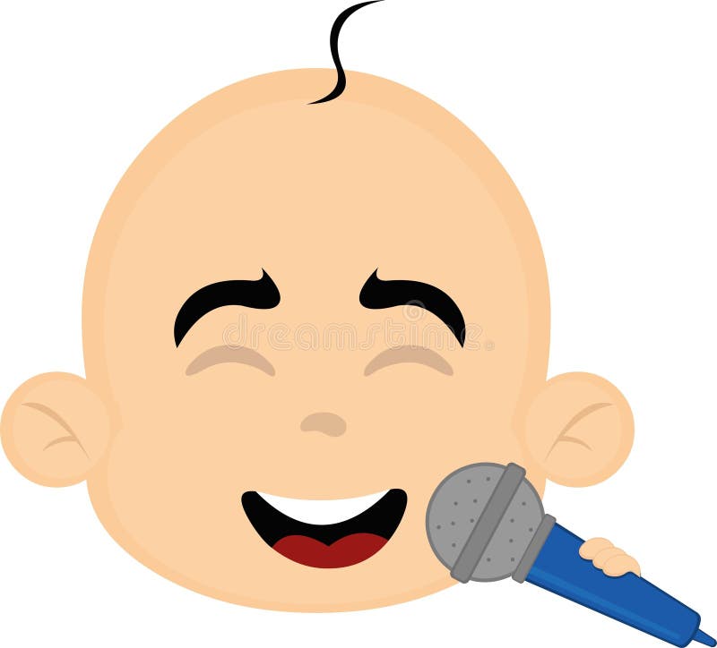 Head Baby Cartoon Microphone Stock Vector - Illustration of microphone ...