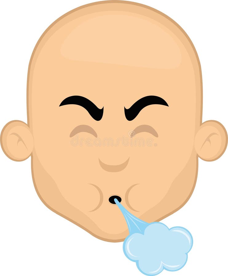 Head Bald Man Cartoon Blow Air Stock Vector - Illustration of character ...
