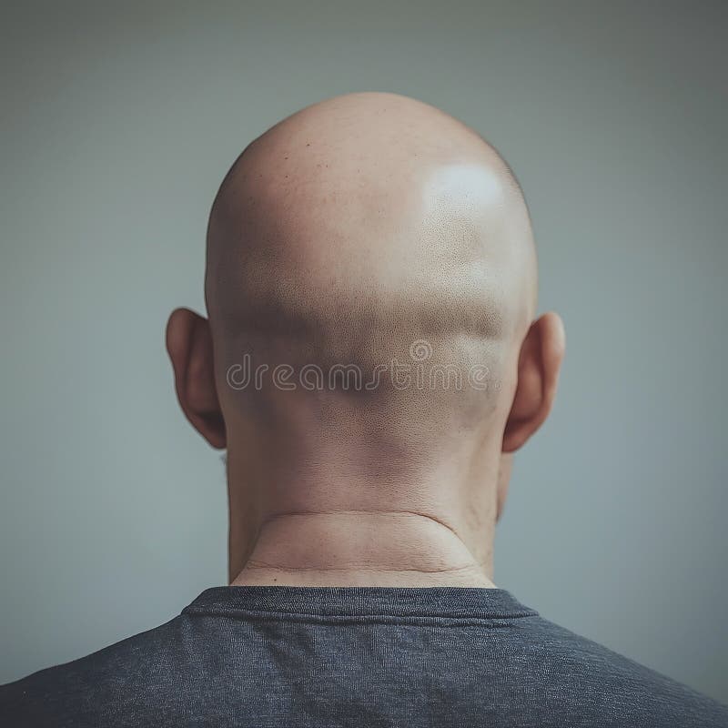 Head of a Bald Man, Close-up Stock Illustration - Illustration of ...
