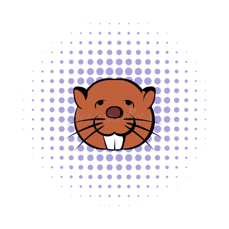 Head of Beaver Icon, Comics Style Stock Illustration - Illustration of ...