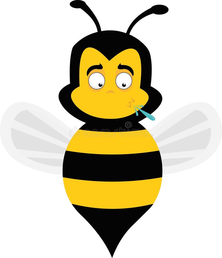 Head Bee Cartoon Spitty Saliva Stock Vector - Illustration of bumble ...