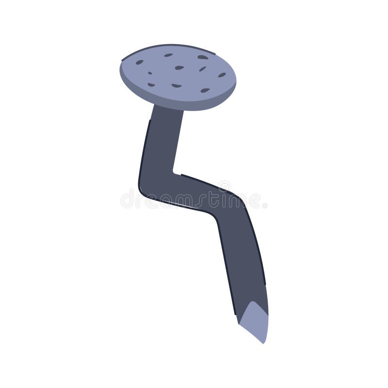 Head Bent Nail Cartoon Vector Illustration Stock Illustration ...