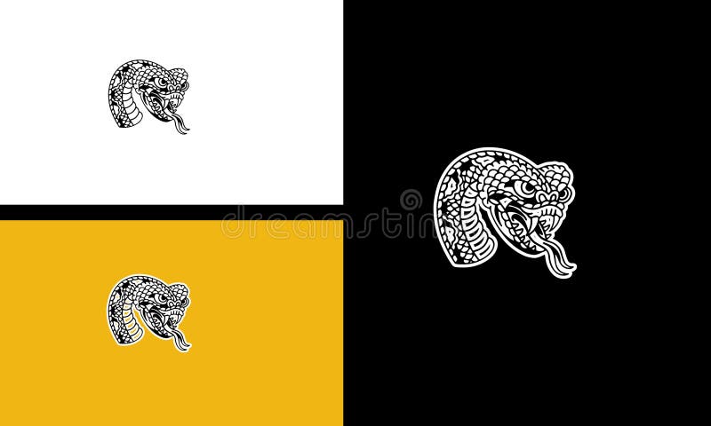 Head Big Snake Vector Illustration Line Art Design Stock Illustration ...