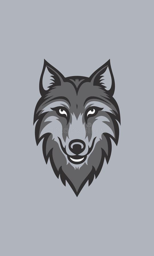 Head Black Wolf Vector Flat Design Stock Vector - Illustration of ...