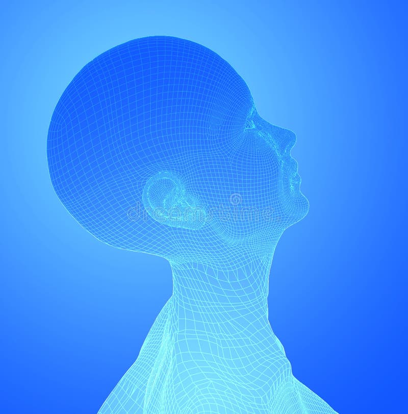 Head on blue stock illustration. Illustration of intellectual - 1502436