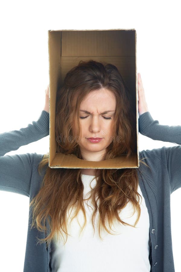 Head in box stock image. Image of close, person, loneliness - 24035629